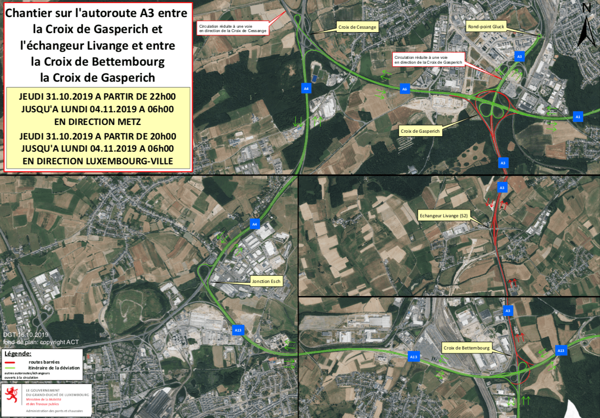 L’A3 barrée durant le week-end de la Toussaint | Paperjam News