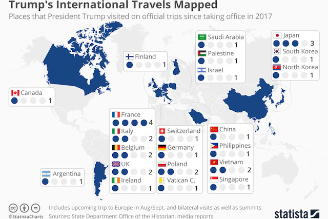 Trump’s international travels mapped | Paperjam English News
