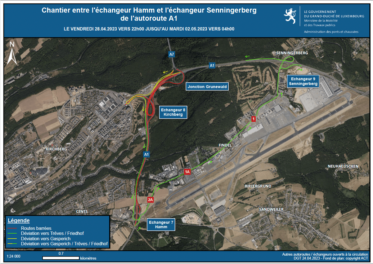 Une partie de l’A1 fermée ce week-end pour le chantier du tram ...